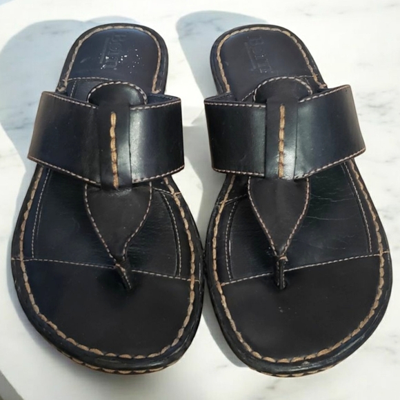 Born | Shoes | Born Sandals Black Leather Womens 8 Between Toe Leather ...